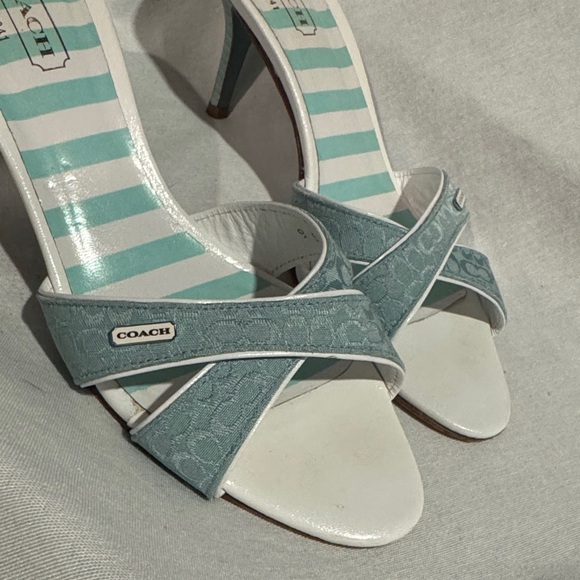 Coach | Shoes | Coach Womens Light Blue And White 3 Heels | Poshmark